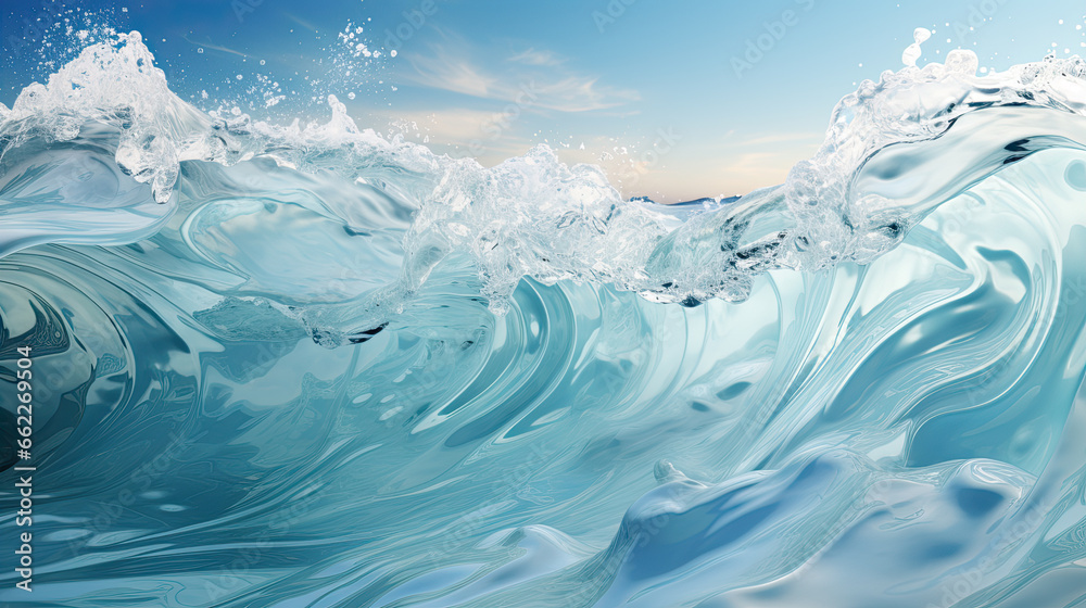 White water wave light surface overlay background. 3d clear ocean ...