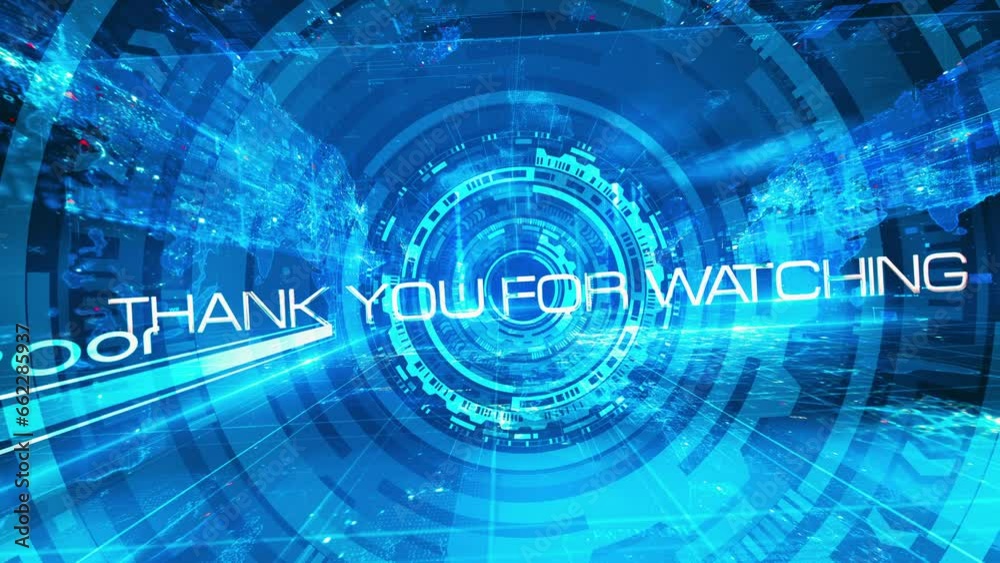 Thank you for watching glow text motion effect futuristic hitech ...