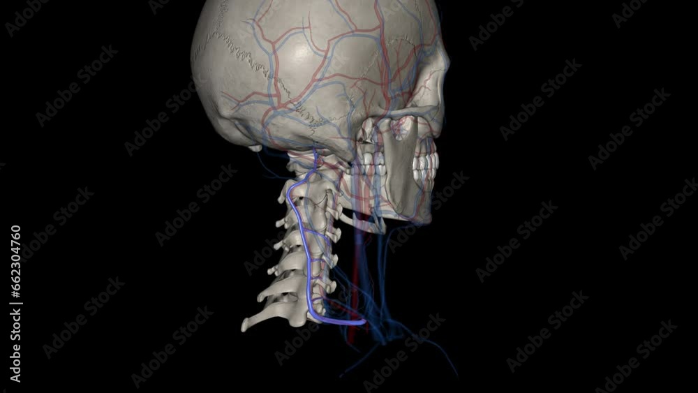 The deep cervical vein (posterior vertebral or posterior deep cervical ...