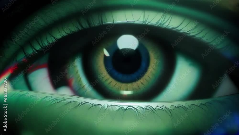 Alien Eye Shifting Lights Background 4K Loop features an A.I. generated ...