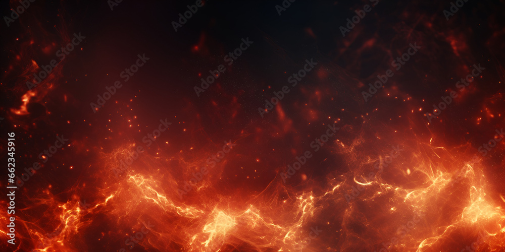 Fire spark background stock, Fire flames and smoke on black background ...