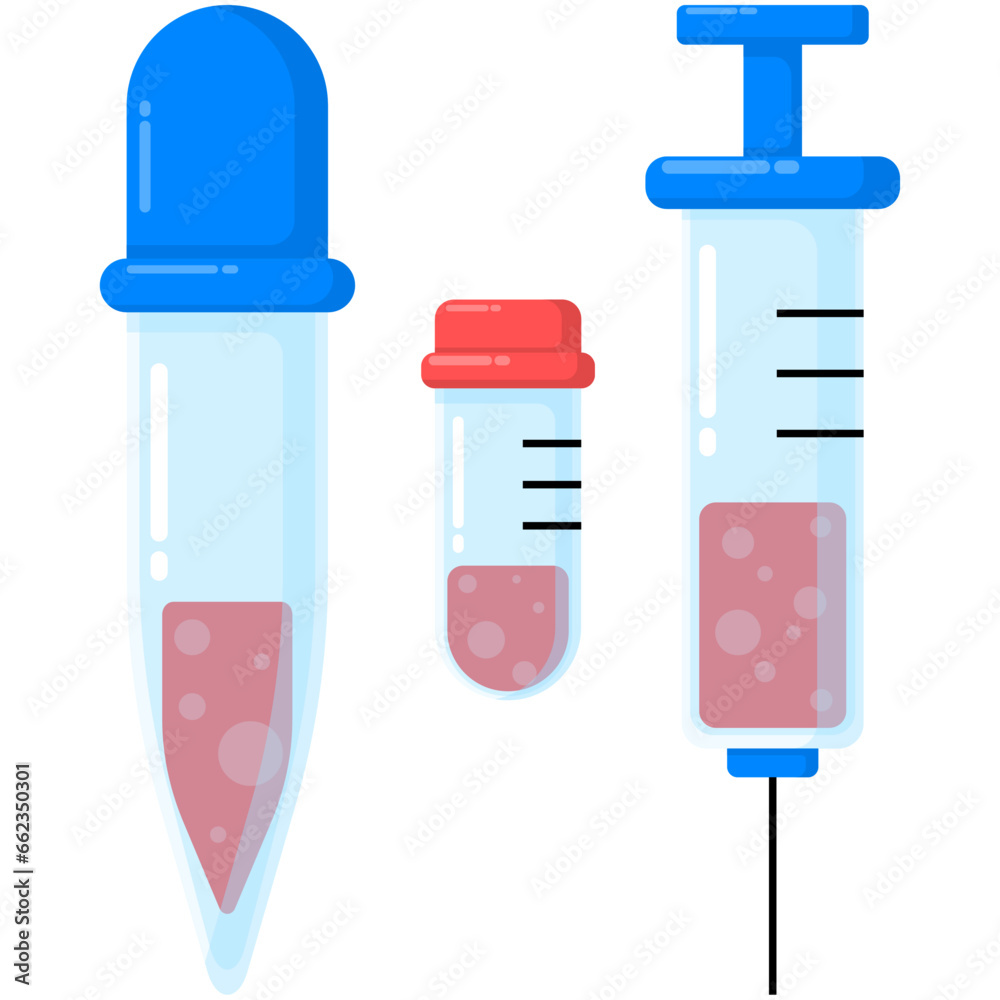 Vector illustration of a blood test in cartoon style. Illustration of a ...