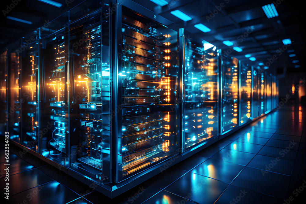 Ultra high performance servers in data center rack, operating at full ...