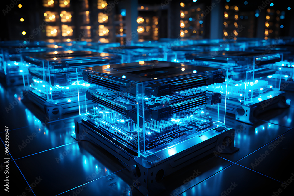 Ultra high performance servers in data center rack, operating at full ...