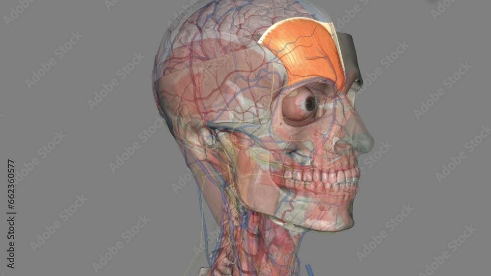 Vidéo Stock The function of occipitofrontalis muscle is to elevate the ...