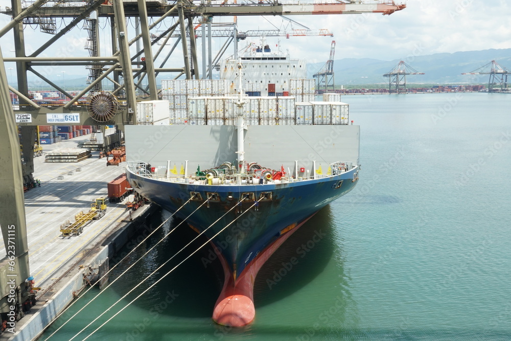 Kingston, Jamaica - 07 08 2023: Fully loaded vessel with reefer ...