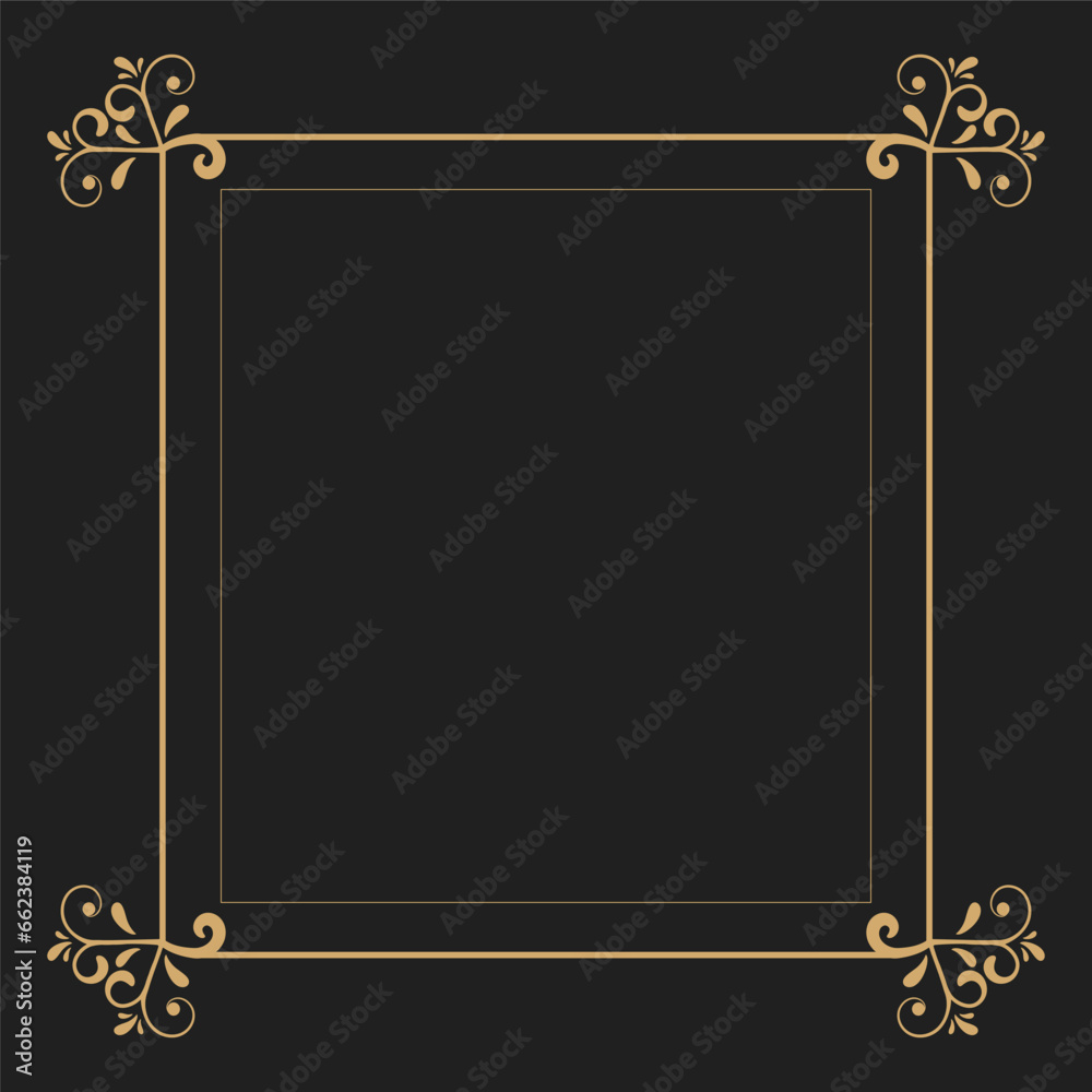 Luxury Geometric Frame | Simple isolated golden luxury frame vector ...