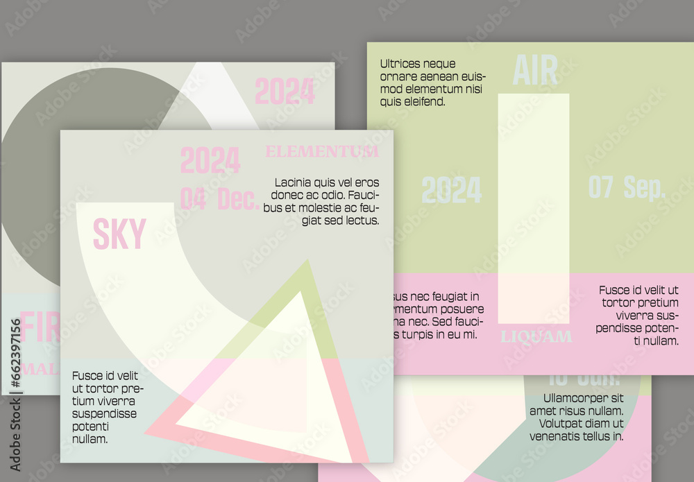 Social Media Square Post Layout Simple Overlapping Geometrical Shapes ...