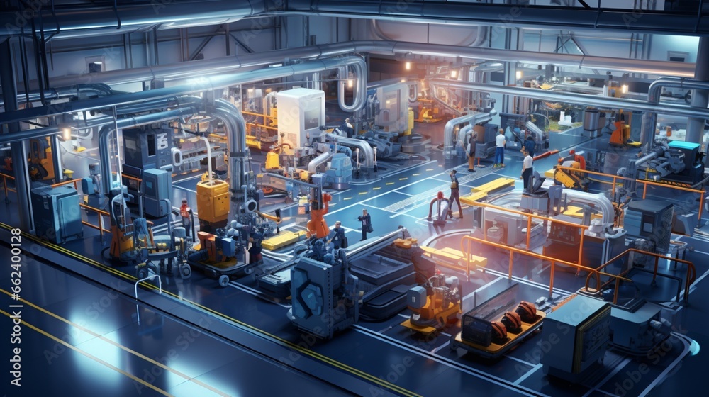 a detailed image showcasing a state-of-the-art manufacturing facility ...