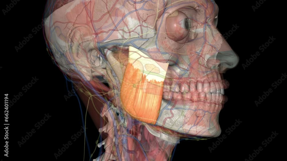 The superficial head alone of the masseter muscle functions by allowing ...