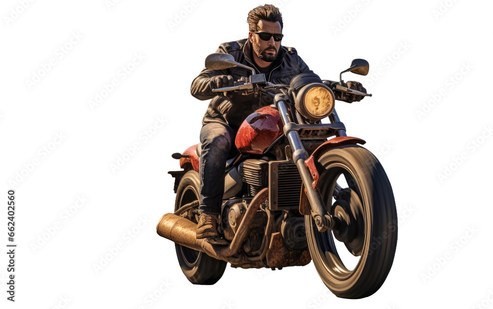 Man Riding Two-Wheel Thrill on a Motorcycle on a Clear Surface or PNG ...