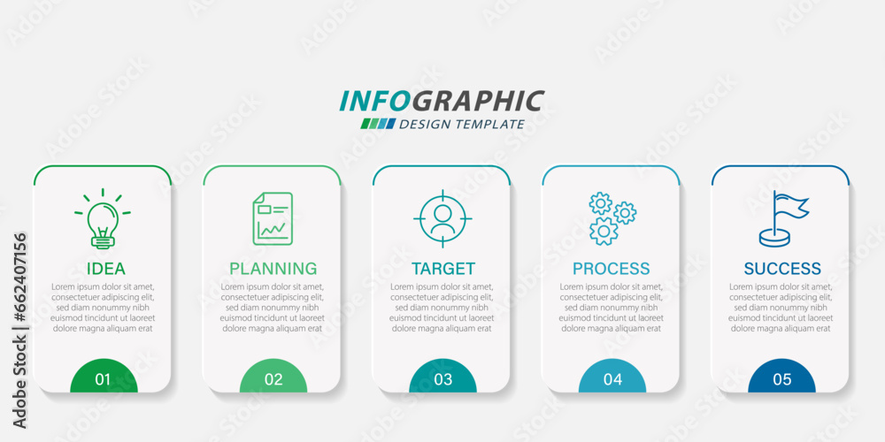 Grafika wektorowa Stock: Timeline Creator infographic template. 5 Step ... Grafika wektorowa Stock: Timeline Creator infographic template. 5 Step ...