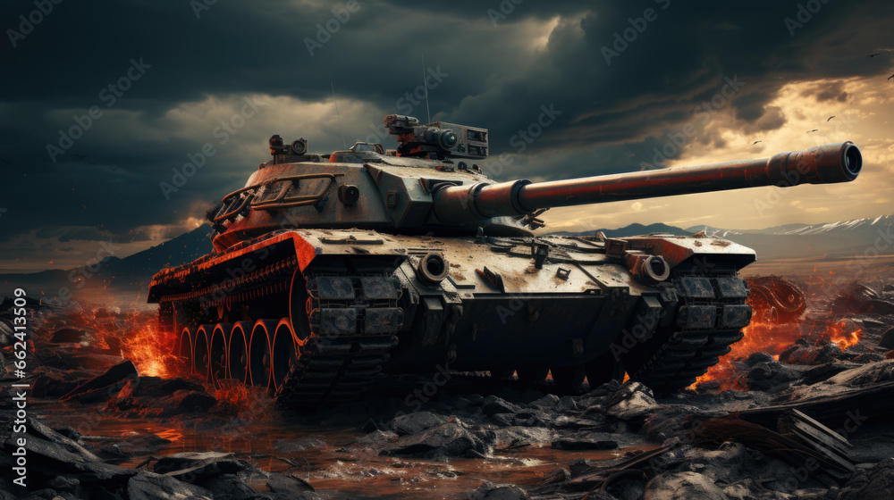 Battlefield actions, different military warships gunfire. Fighter jets ...