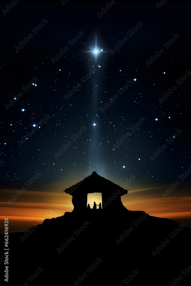 Nativity scene Christmas background Stock Photo | Adobe Stock