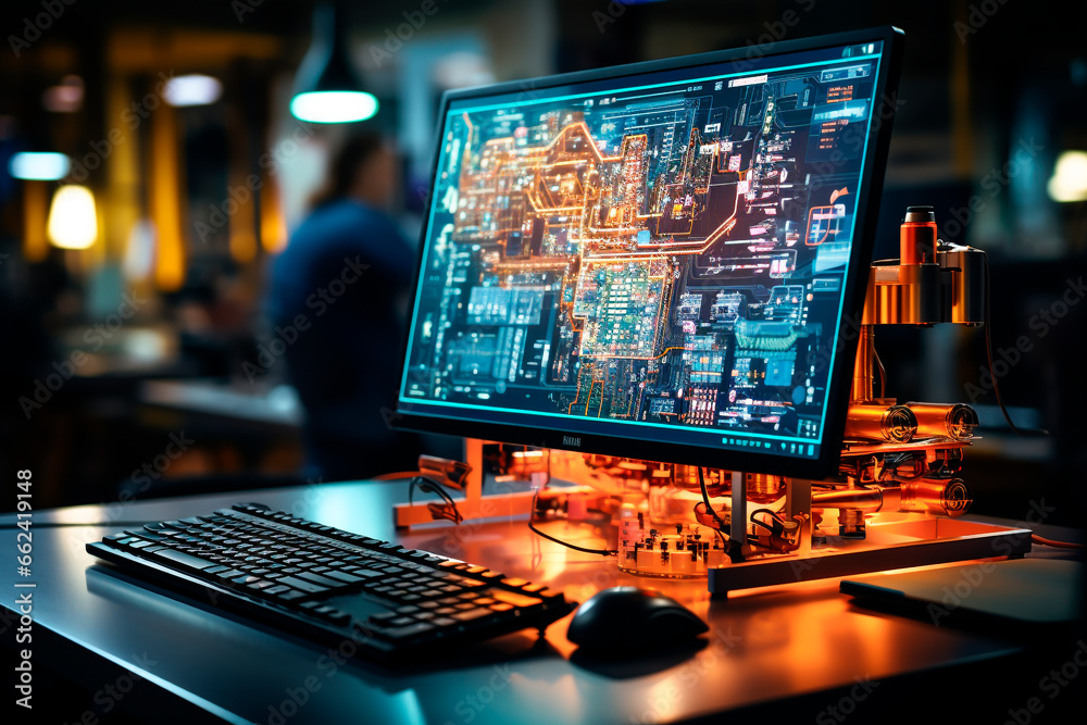 computadora conectada con redes neuronales de inteligencia artificial ...