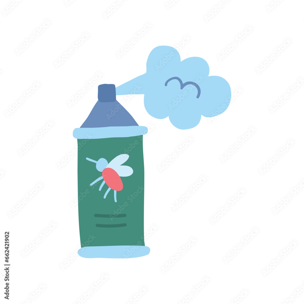 Cartoon Color Mosquito Insect Repellent Bottle Concept Flat Design ...
