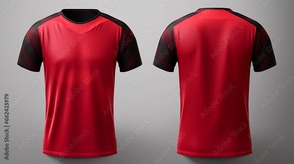 Sports shirt template for soccer and football jerseys, complete with ...