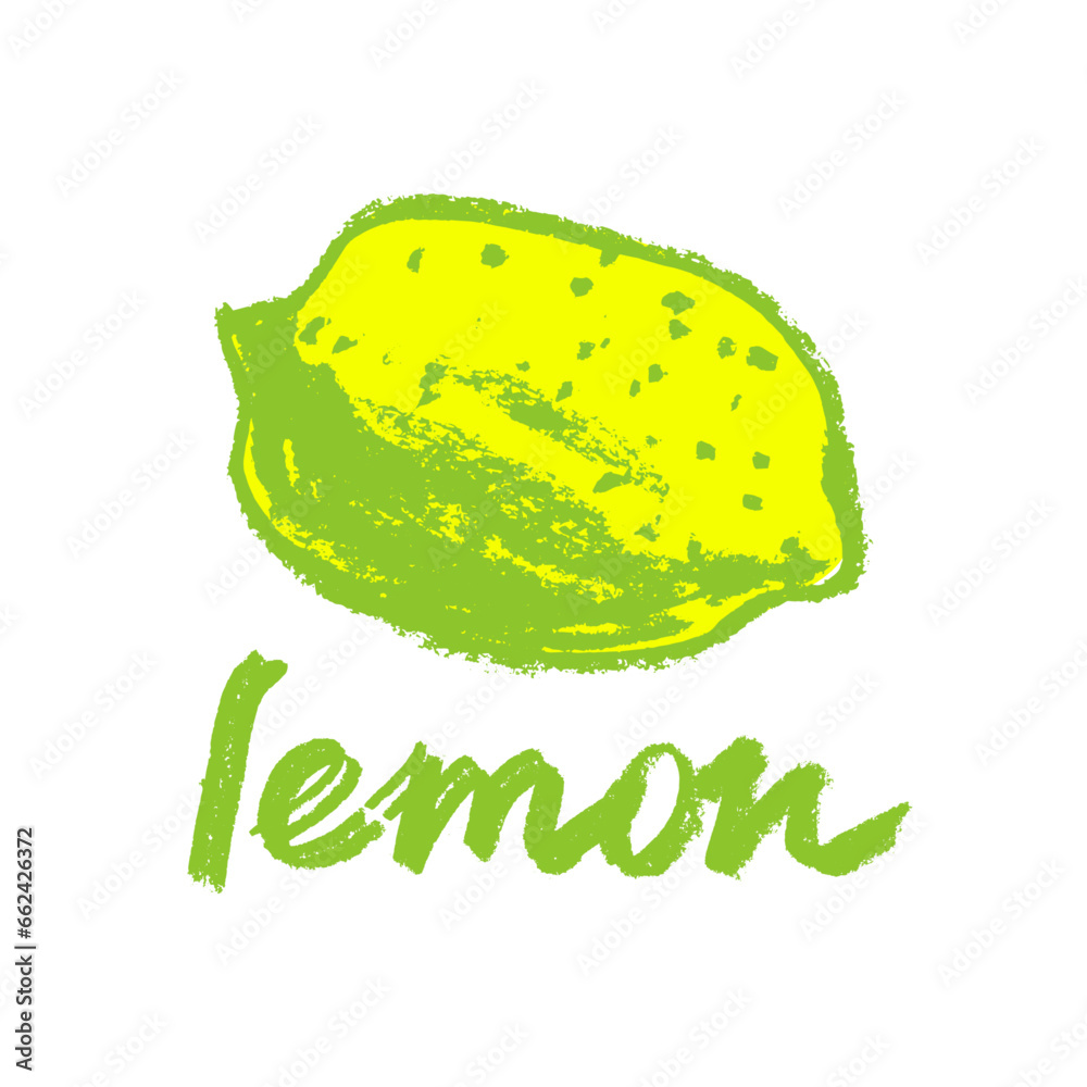 Vector hand lettering lemon symbol. Citrus fruit icon in trendy hand ...