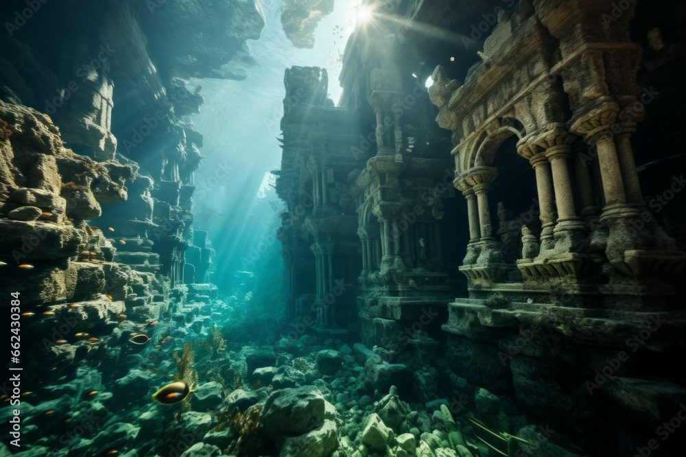 Legendary Atlantis. The sunken continent of an ancient highly developed ...