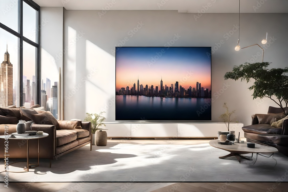 A Canvas Frame for a mockup juxtaposed next to tall windows with a ...