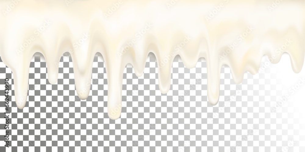 White chocolate leaking, Yogurt cream, Flowing glaze, ice cream melting ...