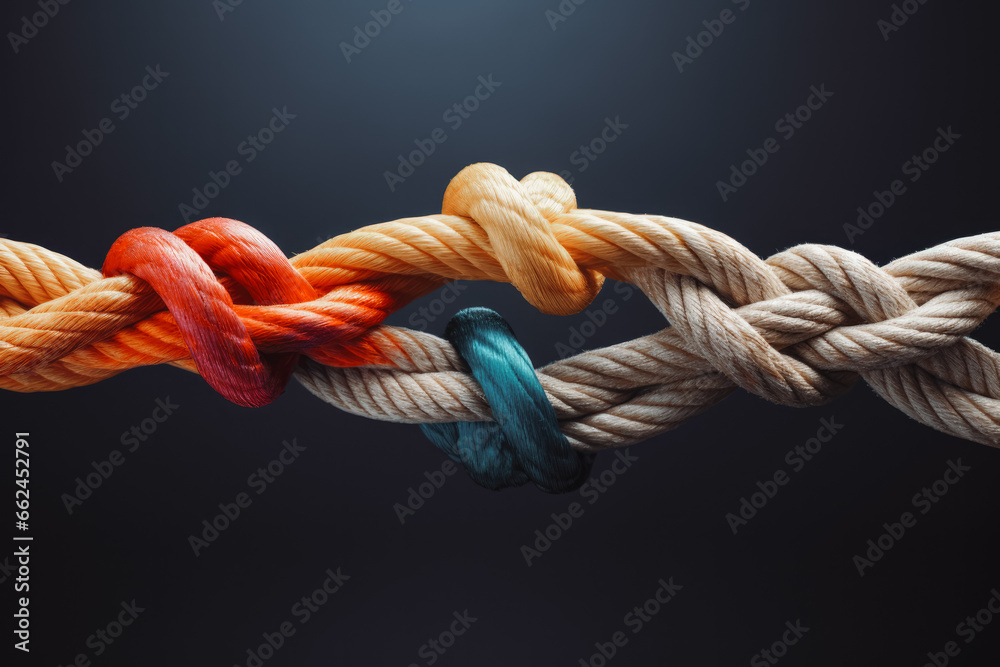 Diverse group trust concept and connected symbol. Excepting differences ...