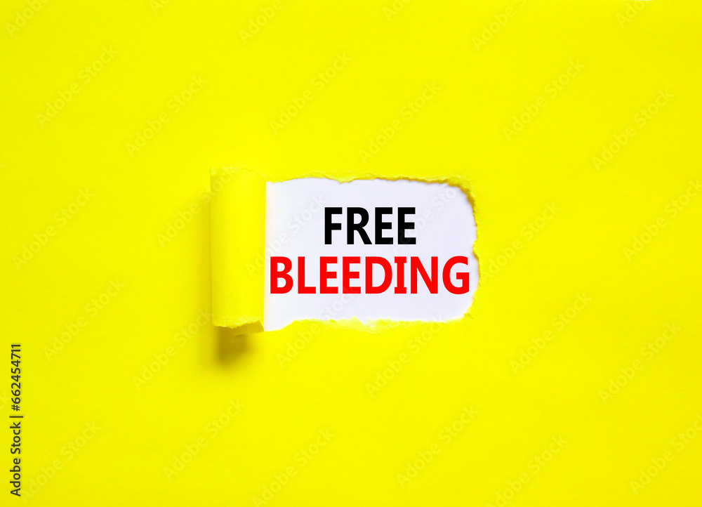 Free bleeding symbol. Concept words Free bleeding on beautiful white ...