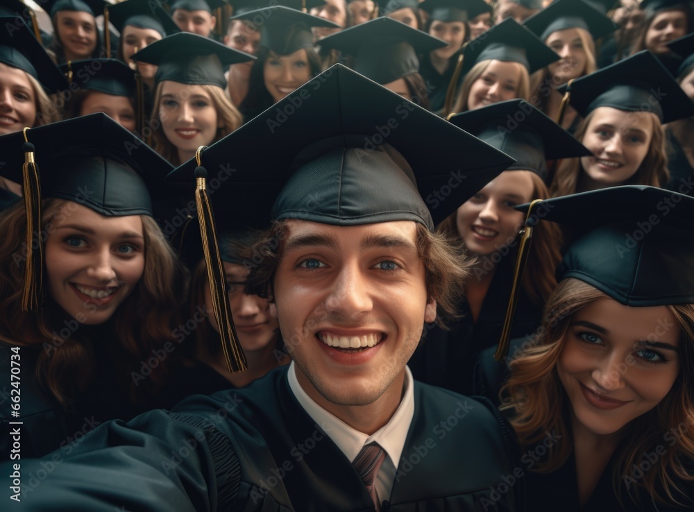 Happy time graduation, university institute school, graduation mantle ...