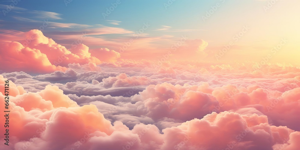Ethereal Sky with Wispy Clouds in Pink and Peach colors Stock ...