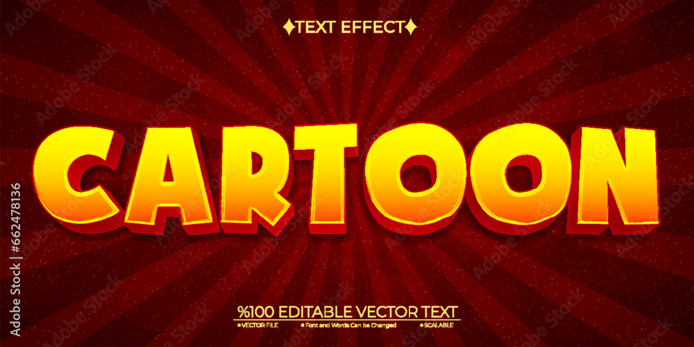 Cartoon Editable Vector 3D Text Effect Stock Vector | Adobe Stock