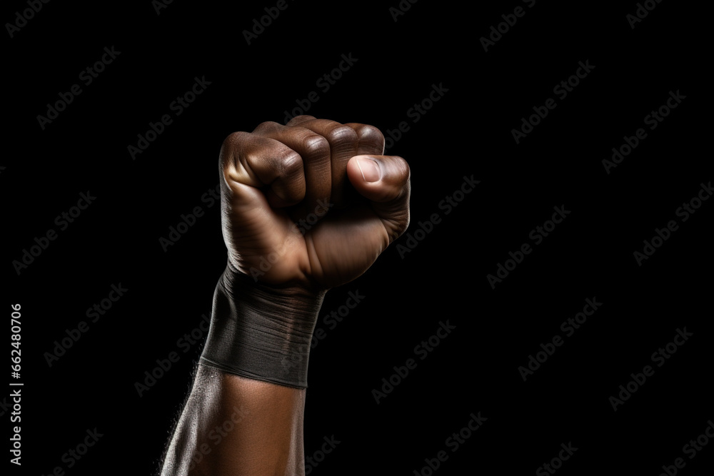 Black Clenched fist raised up, black lives matter, blackout tuesday ...