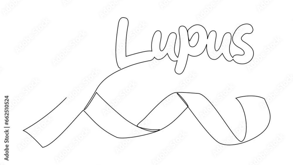 Animated self drawing of Lupus awareness month with white background ...