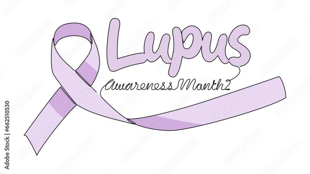 Animated self drawing of Lupus awareness month with white background ...