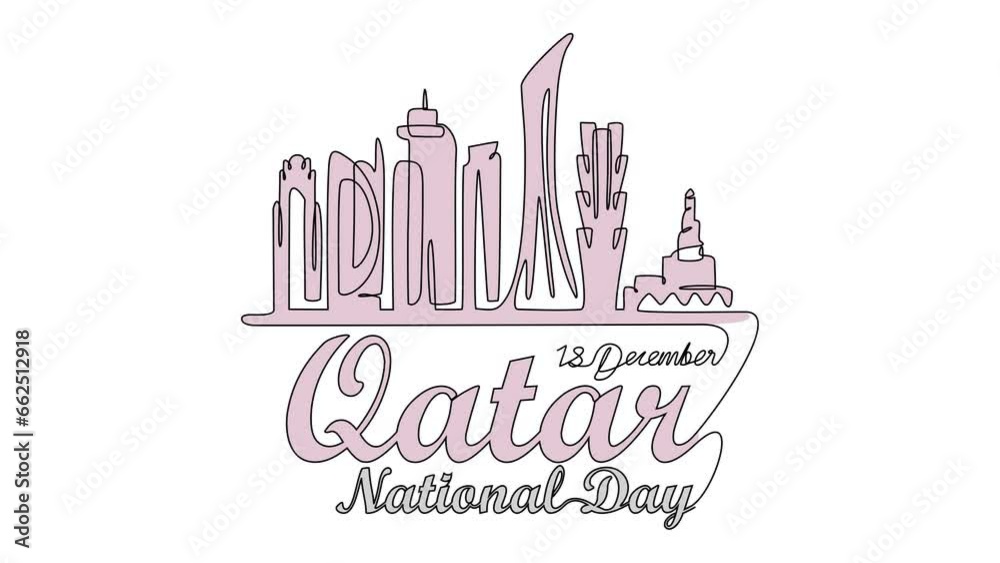 Animated self drawing of Qatar National Days on December 18th with ...