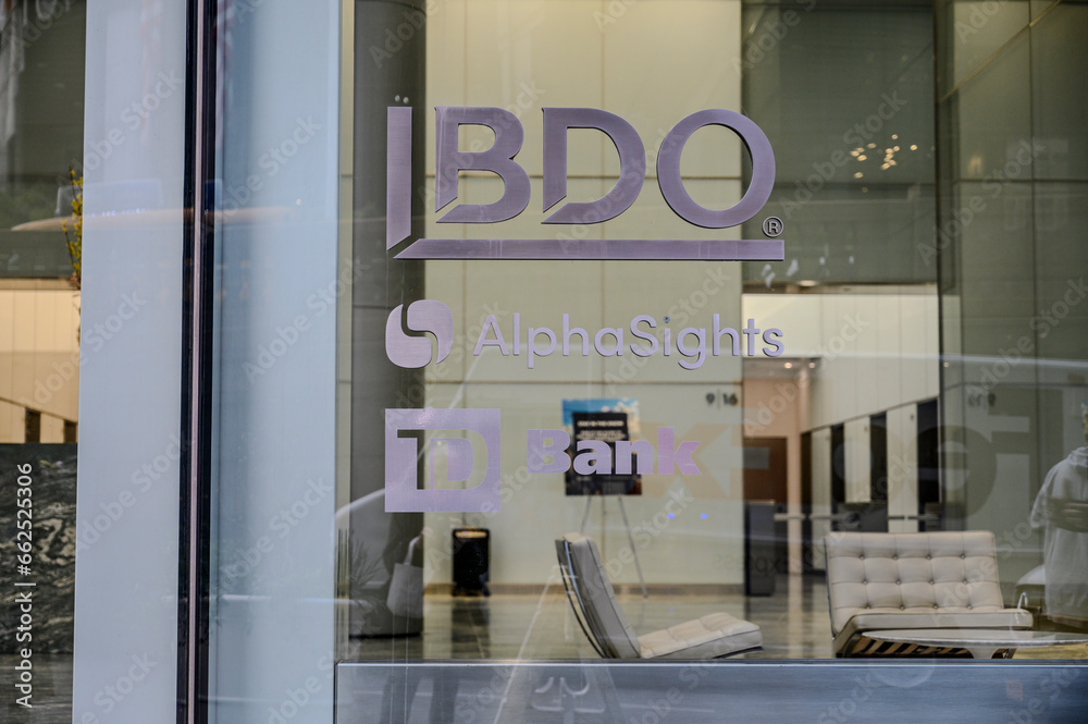 New York, New York, USA - October 12, 2023: A window in midtown ...