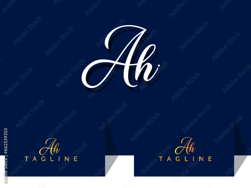 Signature ah logo design. Ah logo. Signature. Handwritten. Script. Font ...