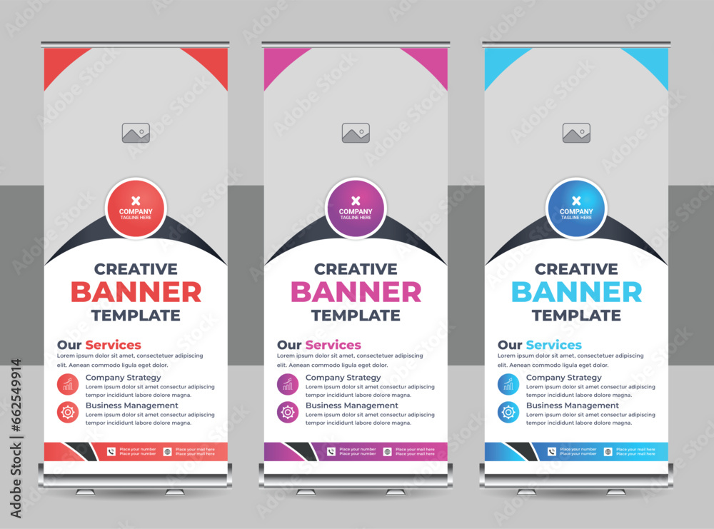 Modern roll up banner template layout, Standee template, X-banner ...