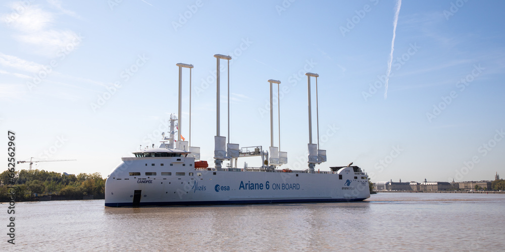 Canopee Canopy boat French freighter ship first sail-assisted container ...