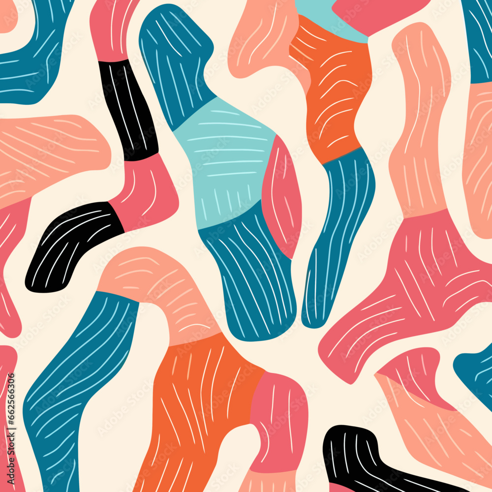 Shoulder muscles quirky doodle pattern, background, cartoon, vector ...