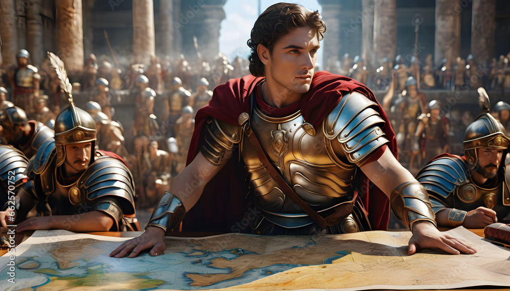 Colorful ancient map with compass, islands, and mountain landscapes ...