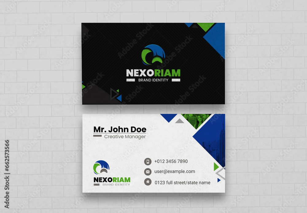 Business Card Portrait With Vertical Template Stock Template | Adobe Stock