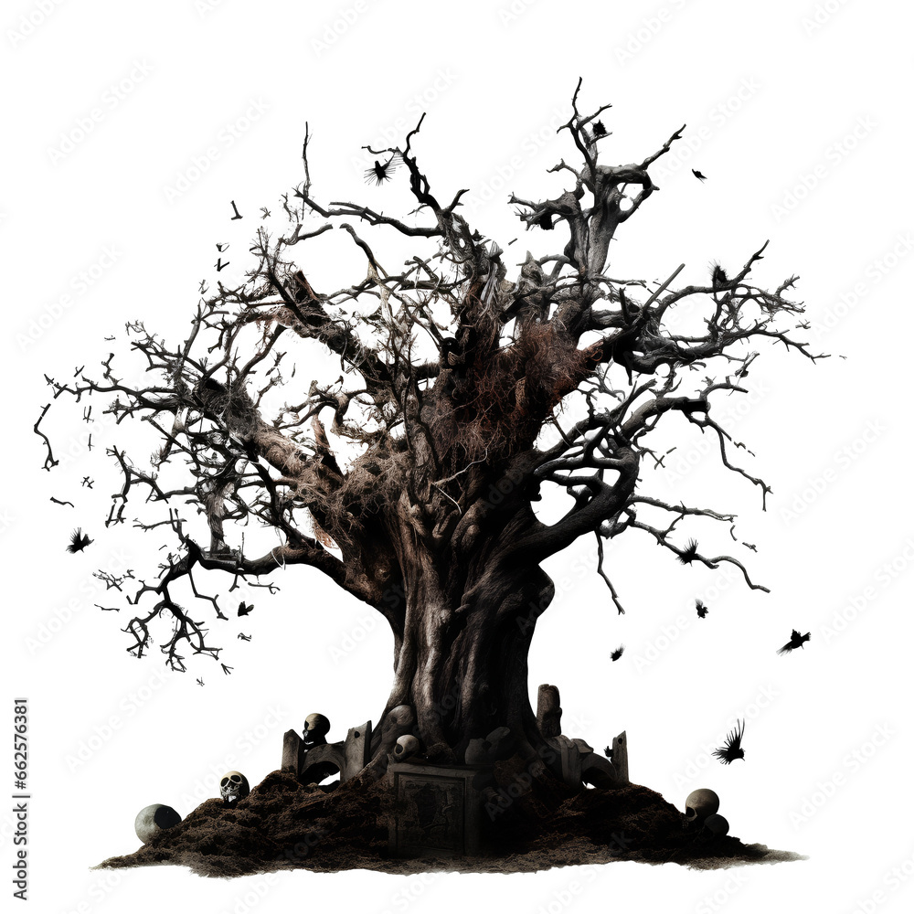 Dead tree in cemetery on transparent background PNG. Dead tree for ...