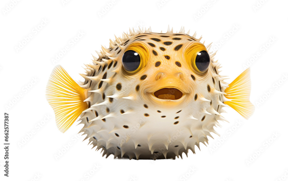 Dangerous Cute Pufferfish Isolated on Transparent Background PNG. Stock ...