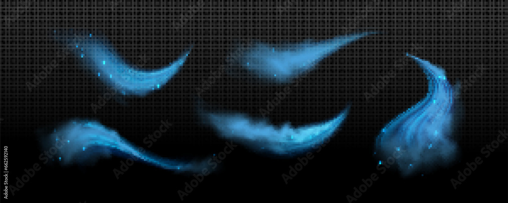 Fresh cold air waves with wind flow effect. Realistic vector ...