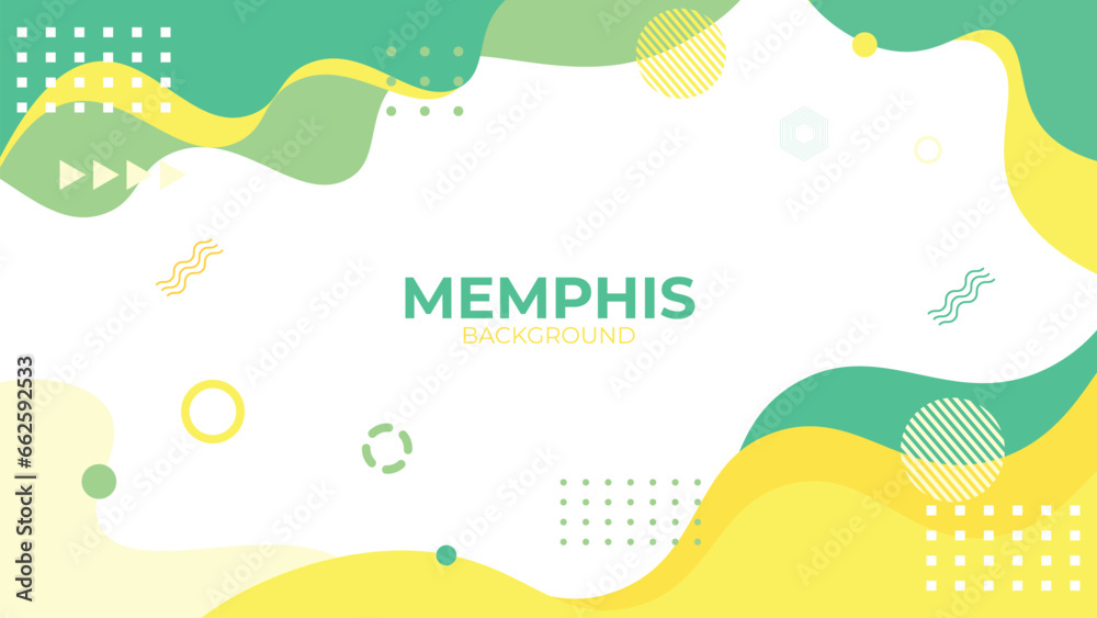 Abstract Memphis Green background. Abstract pop art color paint splash ...