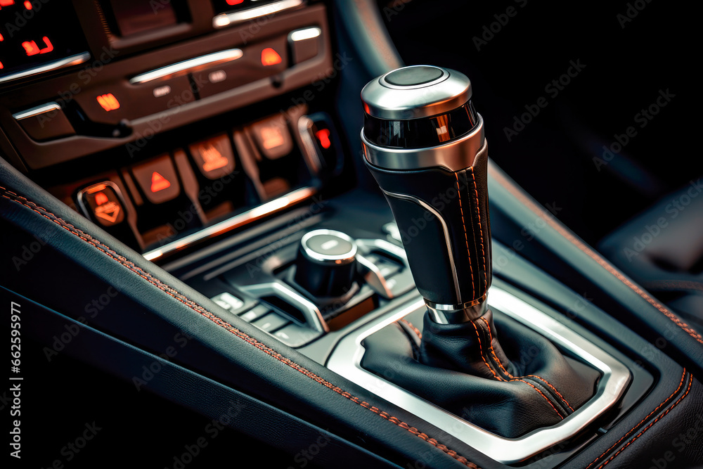 Manual gearbox handle in the car. Gear shift handle Stock Photo | Adobe ...