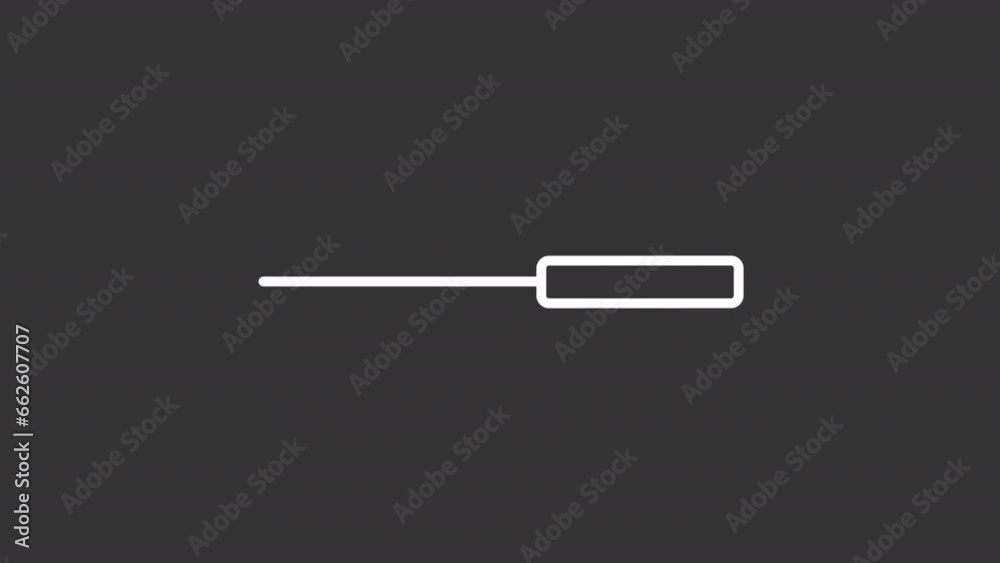 2D white simple thin line animation of loading bar icon, HD video with ...