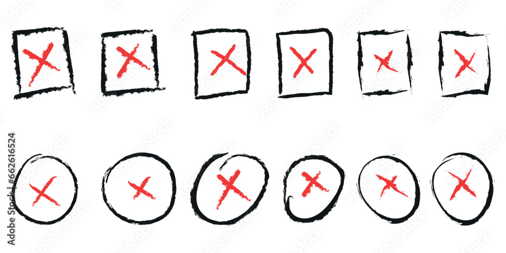 Vector scribble pen doodle hand drawn underlines, check boxes. Grunge ...