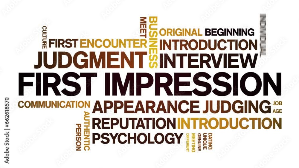 First impression animated tag word cloud;text design animation kinetic ...