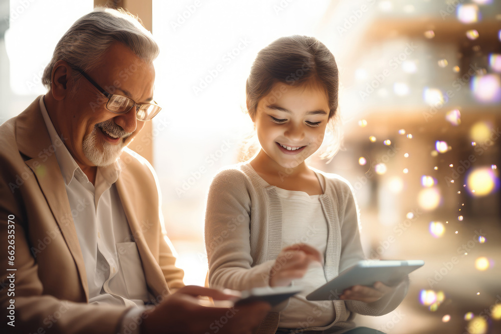 Intergenerational Learning - Young child and grandparent engaging in a ...